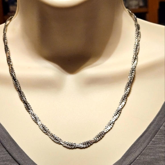 Jewelry | Vintage Sterling Silver Twisted Rope Necklace | Poshmark